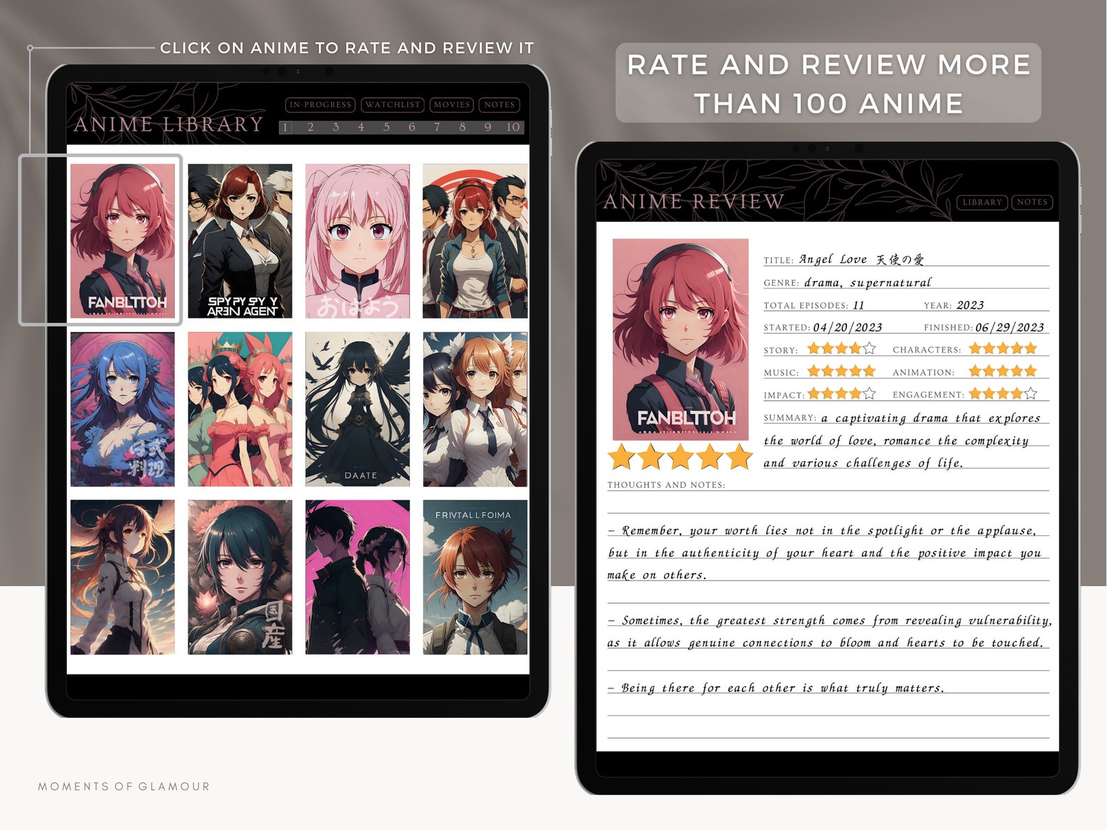 Digital Anime Journal Template Anime Notebook Digital Anime Planner ...