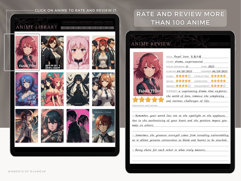Digital Anime Journal Template Anime Notebook Digital Anime Planner ...