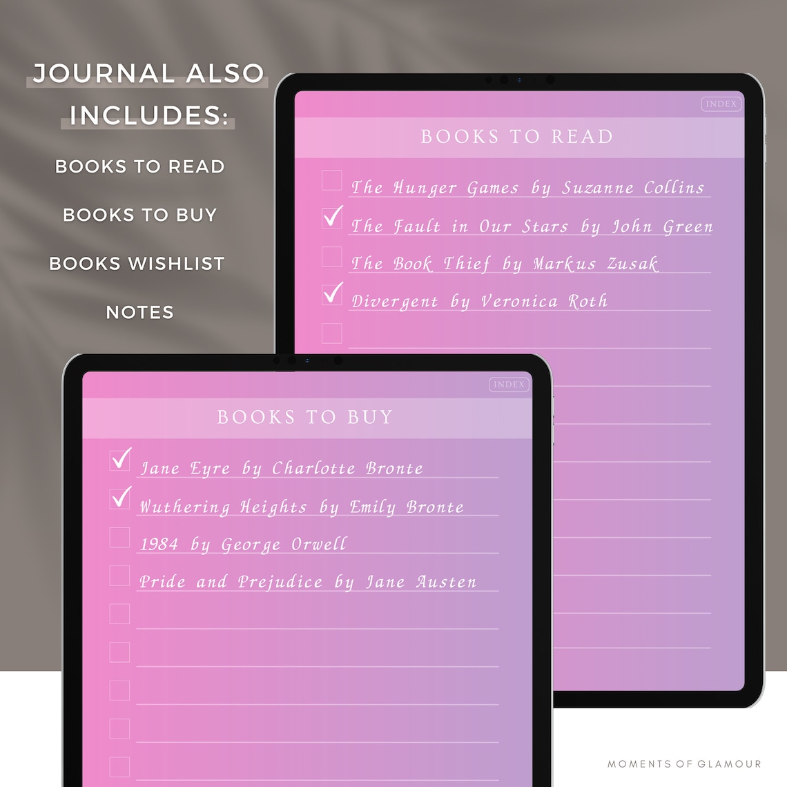 Digital Reading Journal Digital Reading Planner Reading Tracker Pink ...