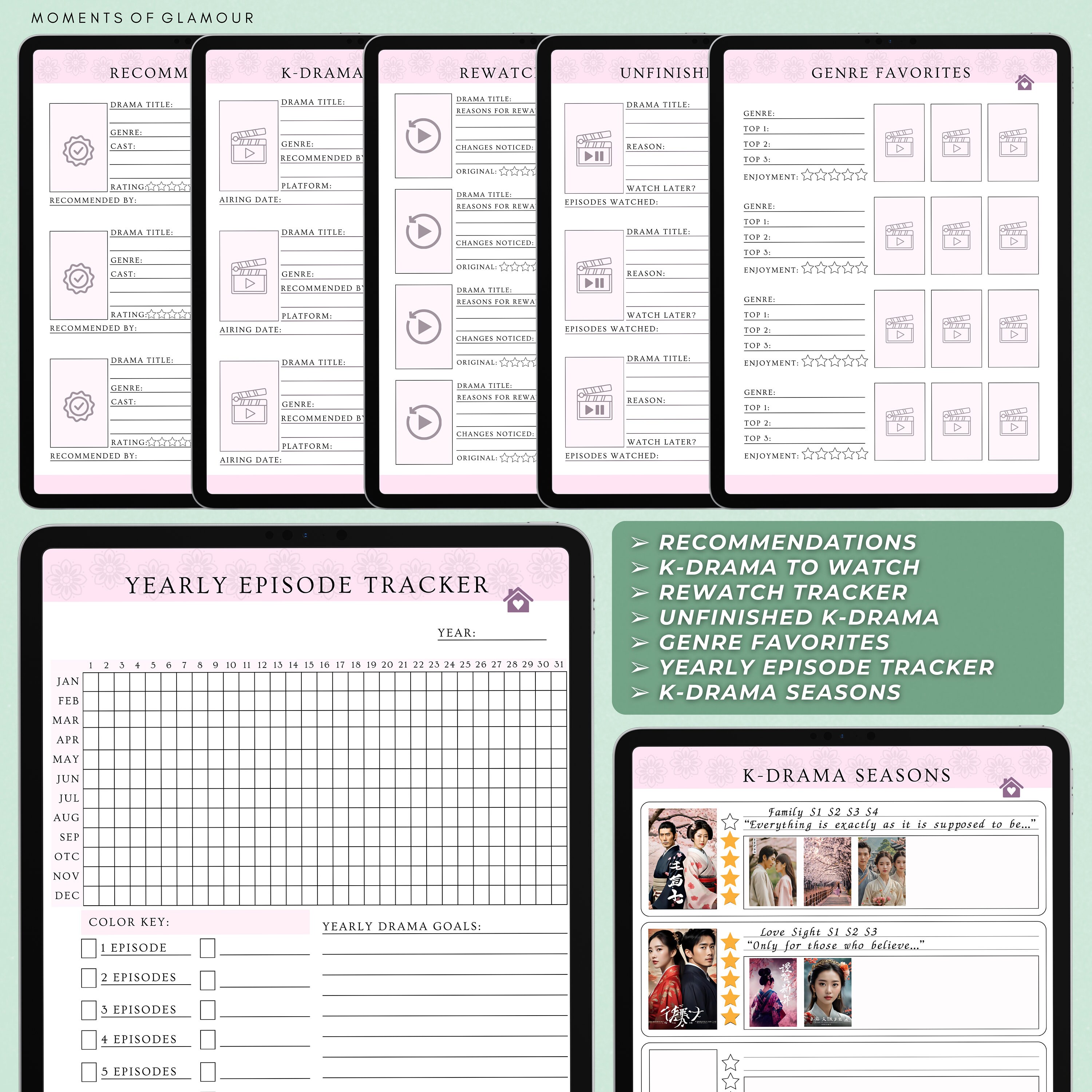 Kdrama Journal for Show Tracking Digital Logbook for Asian Drama ...