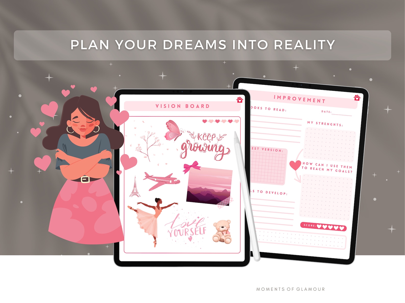 Digital Planner Dream Life Planner Digital Journal for Her Cute Planner ...
