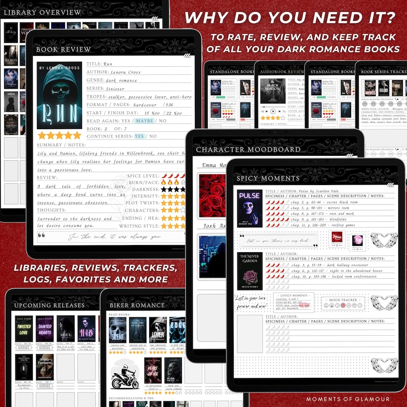 Smutty Book Club Reading Journal Digital for Smut Reader Log Dark Spicy ...