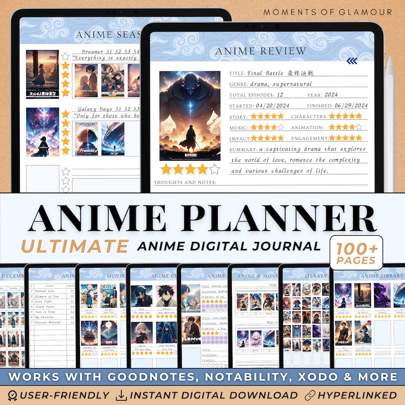 Anime Watching Tracker for Anime Fan Digital Gift for Husband Digital ...