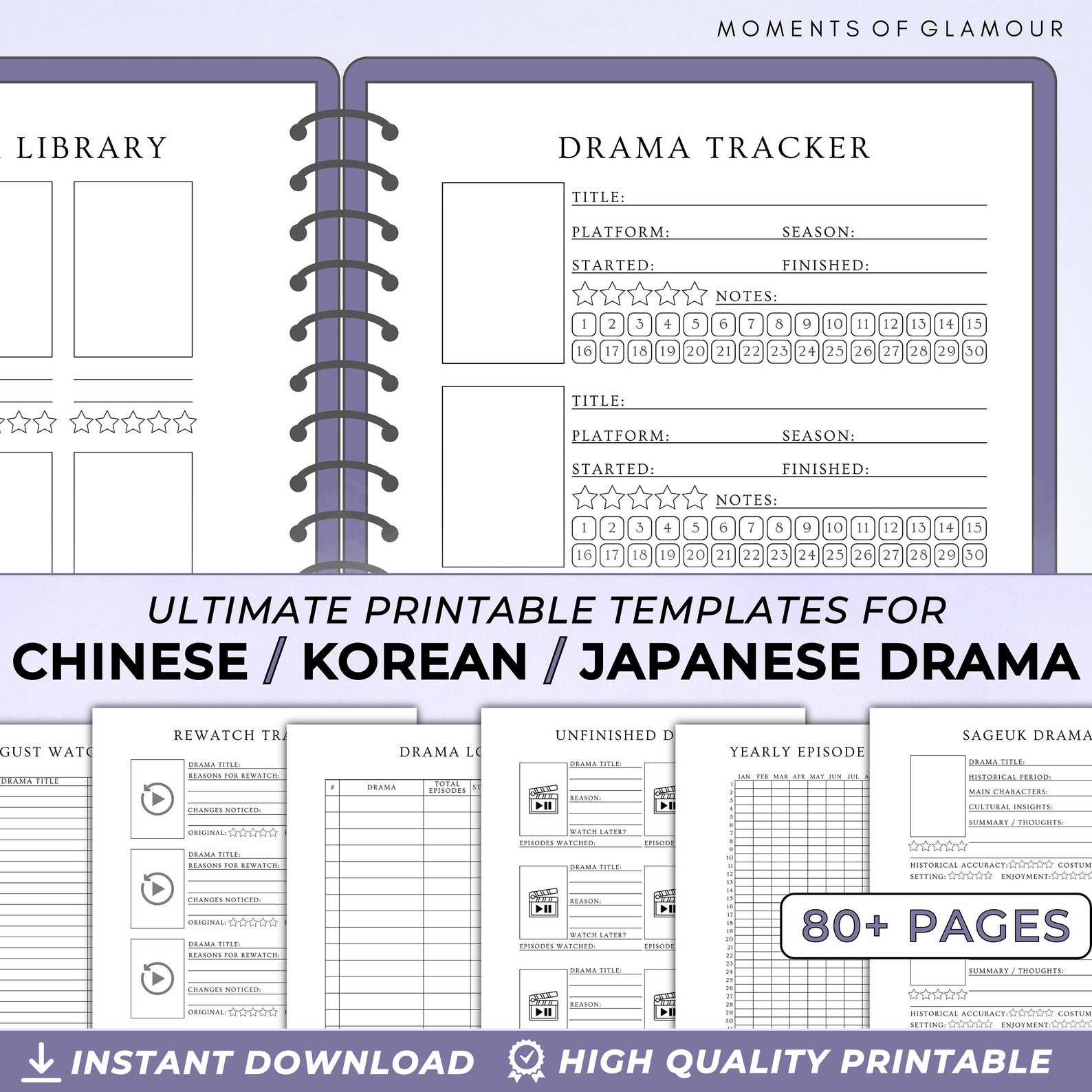 Drama Journal Printable Template for Kdrama Journal Insert Page Cdrama ...