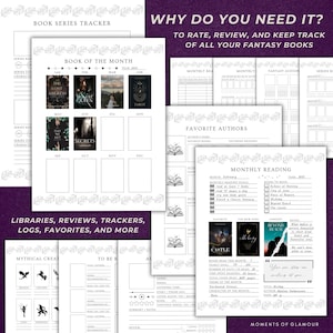 Printable Fantasy Reading Journal PDF Book Tracker Romantasy Reading ...