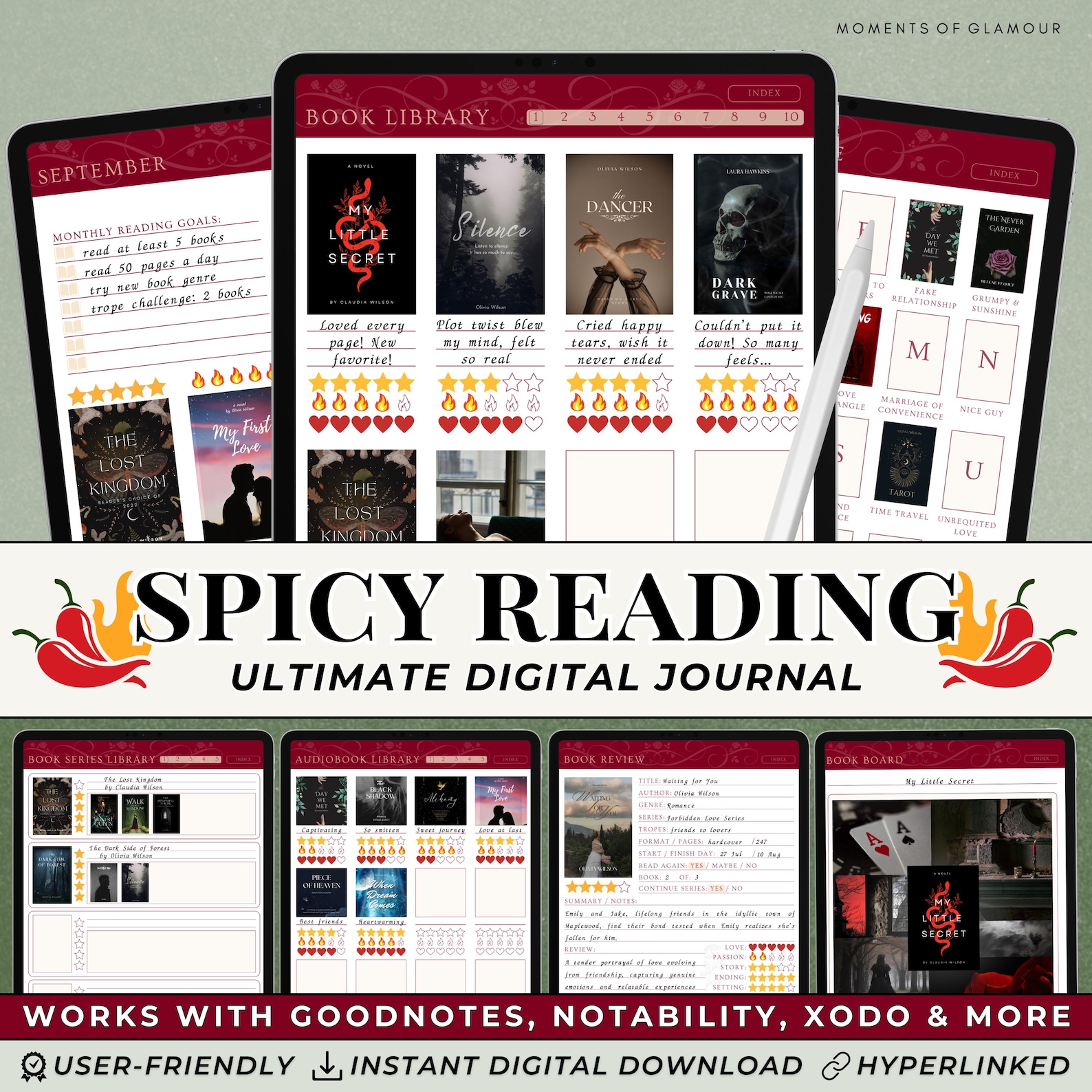 Spicy Reading Journal for Urban Romance Book Reading Planner to Track ...