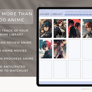 Anime Journal Digital Planner for Anime Fan Notebook Anime Tracker ...