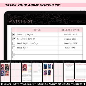 Anime Tracker Goodnotes Anime Journal for Anime Digital Planner Anime ...
