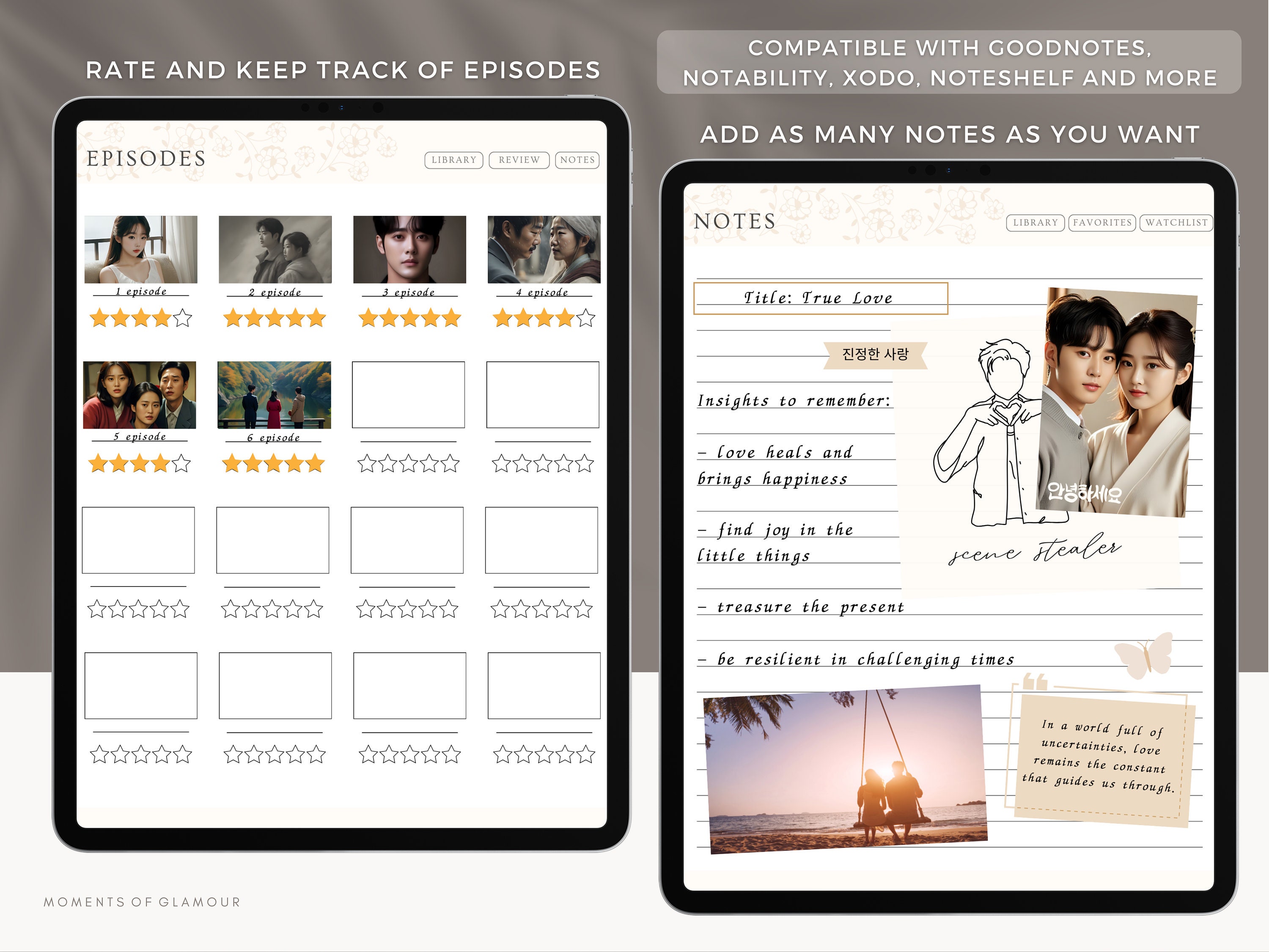 Digital K Drama Journal Kdrama Tracker Digital K-drama Journal for ...