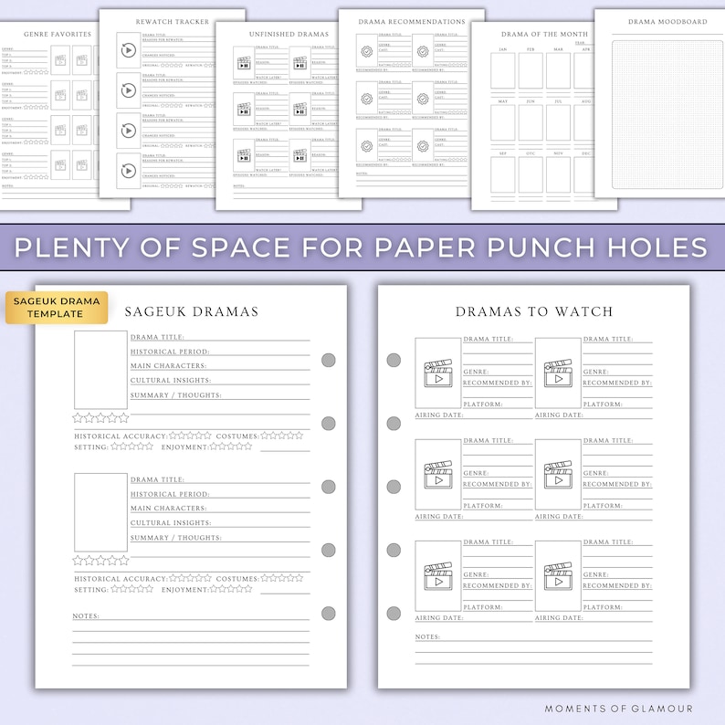 Drama Journal Printable Template for Kdrama Journal Insert Page Cdrama ...