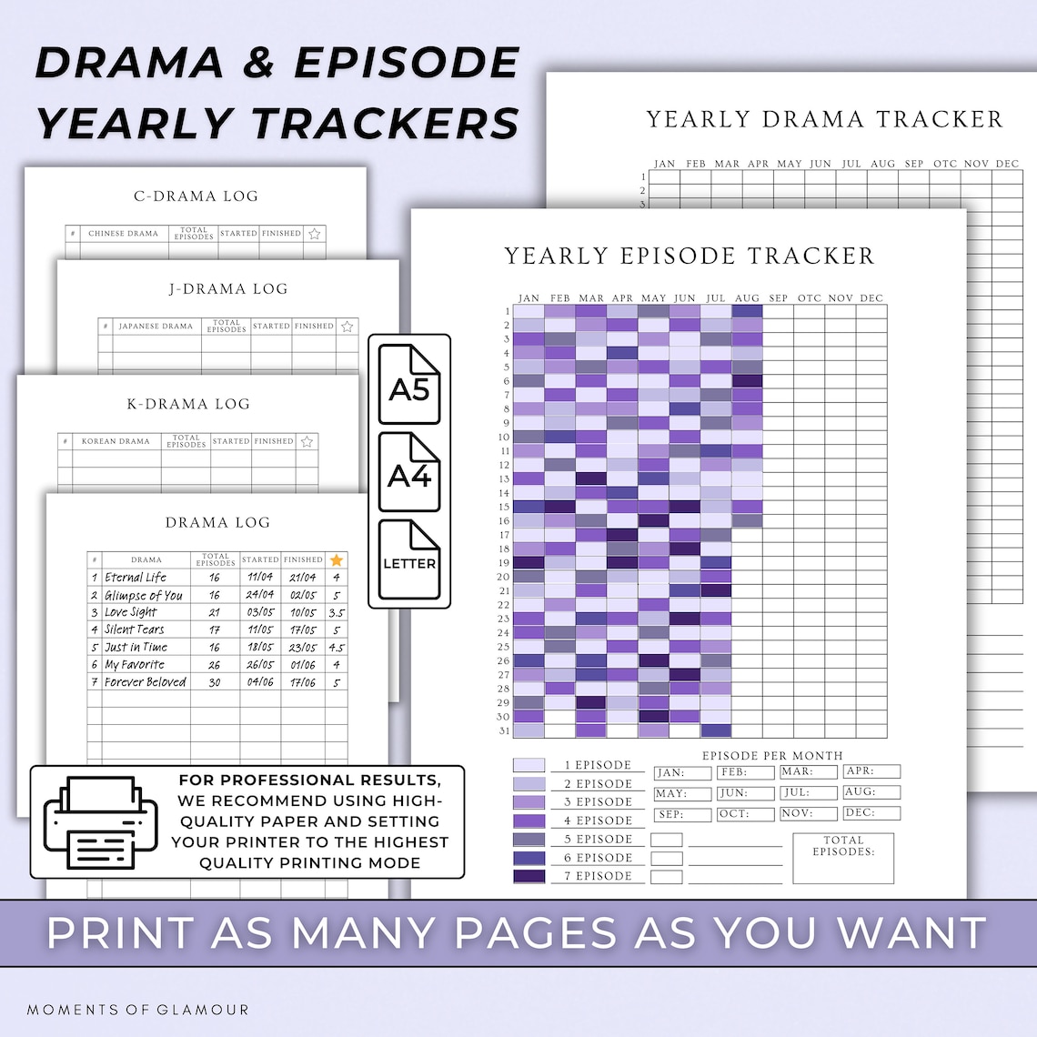Drama Journal Printable Template for Kdrama Journal Insert Page Cdrama ...