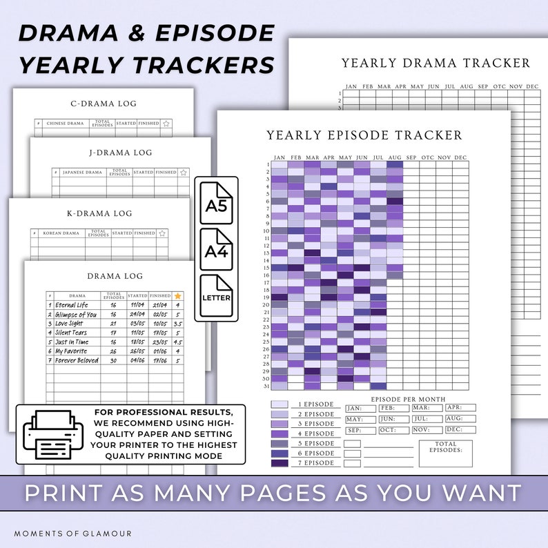 Drama Journal Printable Template for Kdrama Journal Insert Page Cdrama ...
