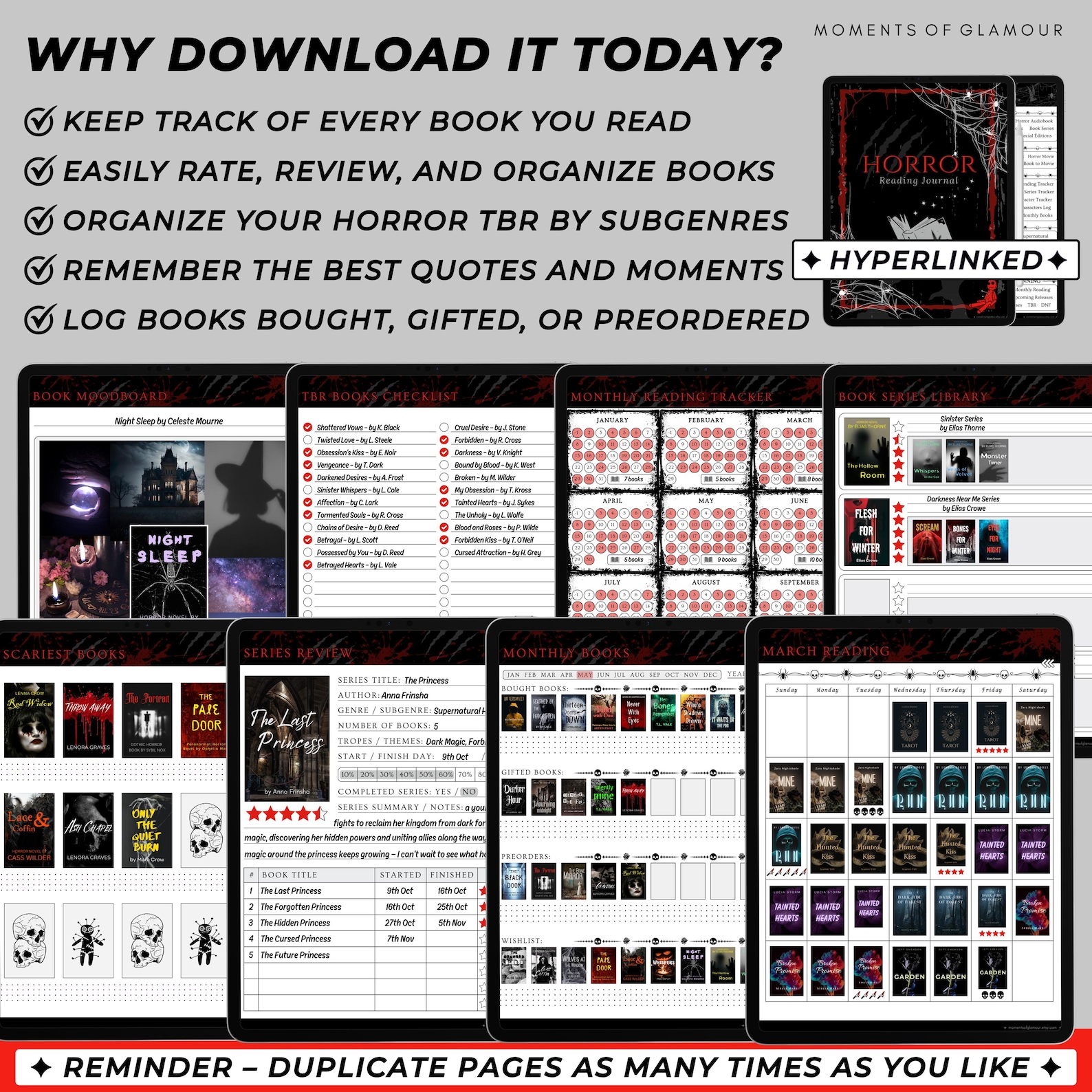 Book Journal Horror Digital Download Reader Book Journal Dark Mystical ...