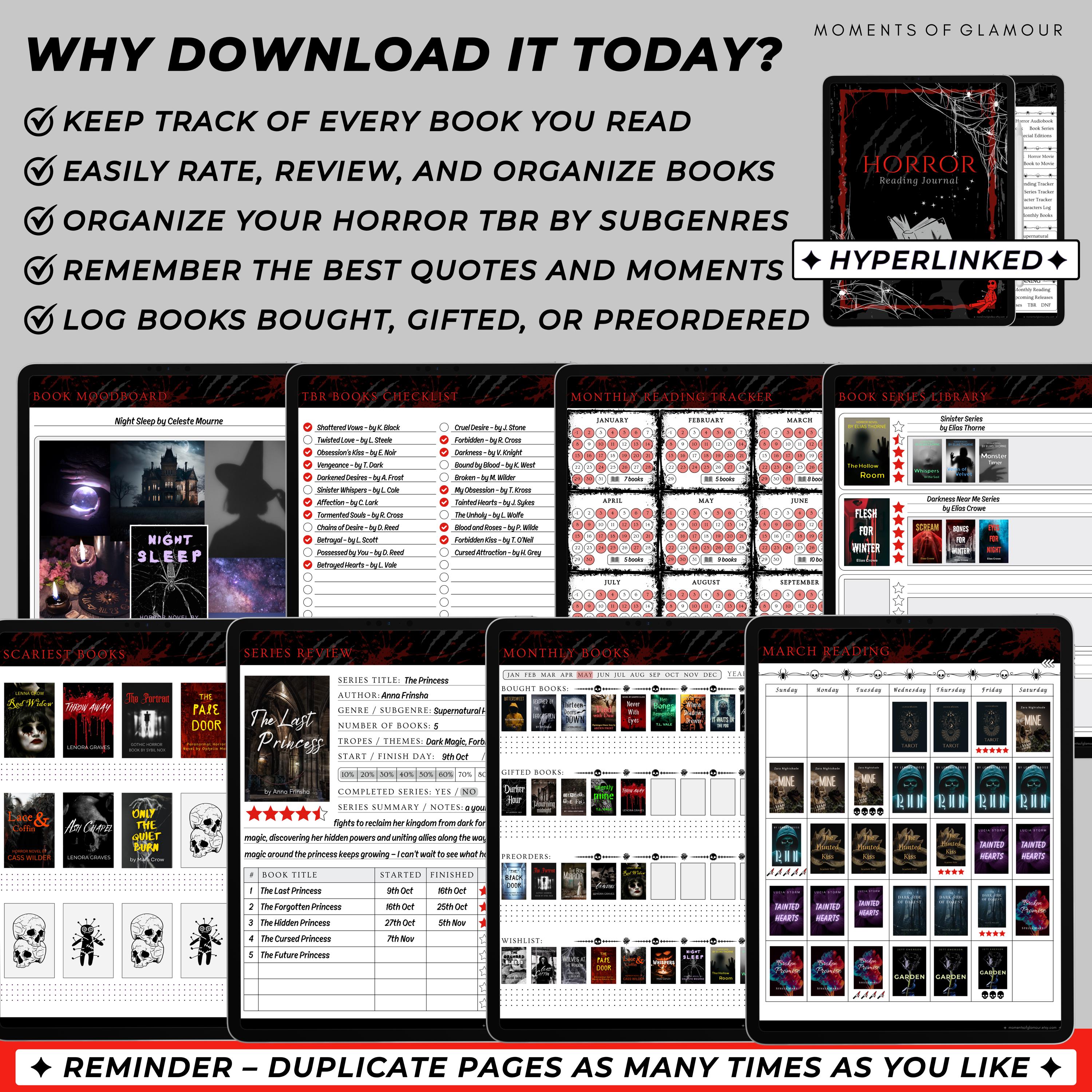 Book Journal Horror Digital Download Reader Book Journal Dark Mystical ...