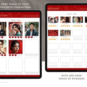 C Drama Tracker for TV Series Logging Cdrama Diary for Favorite Drama Logbook Digital Chinese ...