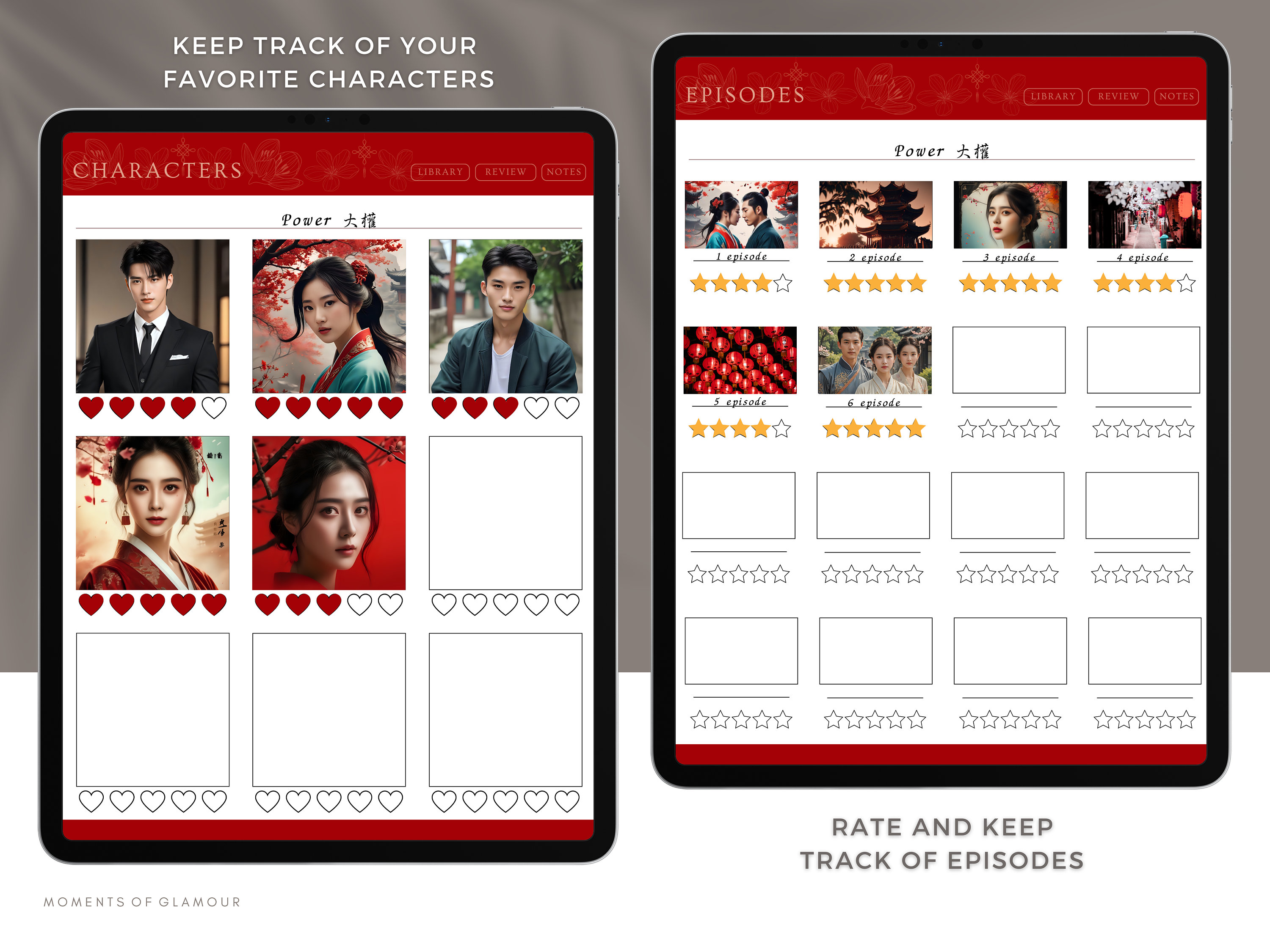 C Drama Tracker for TV Series Logging Cdrama Diary for Favorite Drama ...