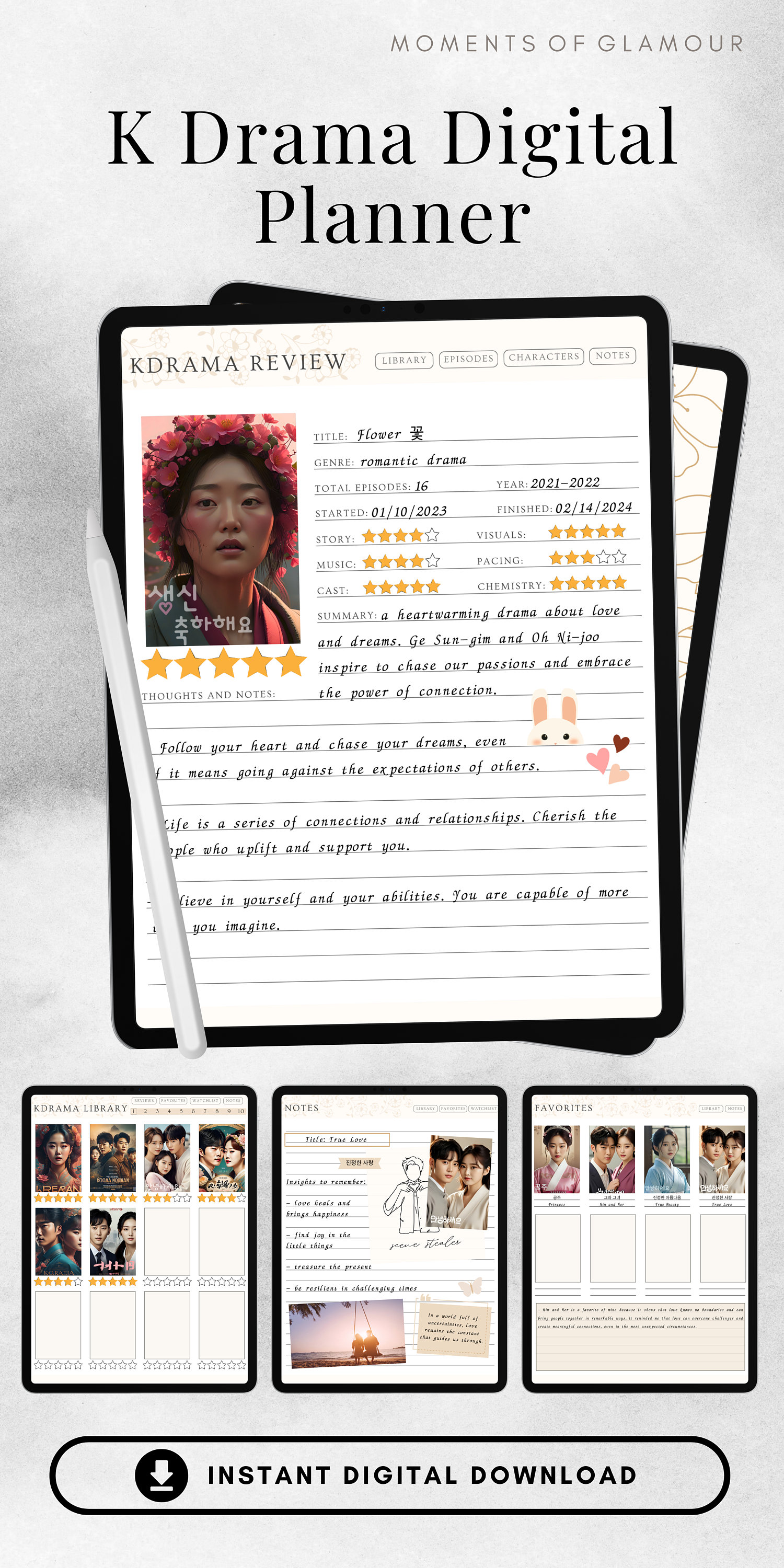 Digital K Drama Journal Kdrama Tracker Digital K-drama Journal for ...