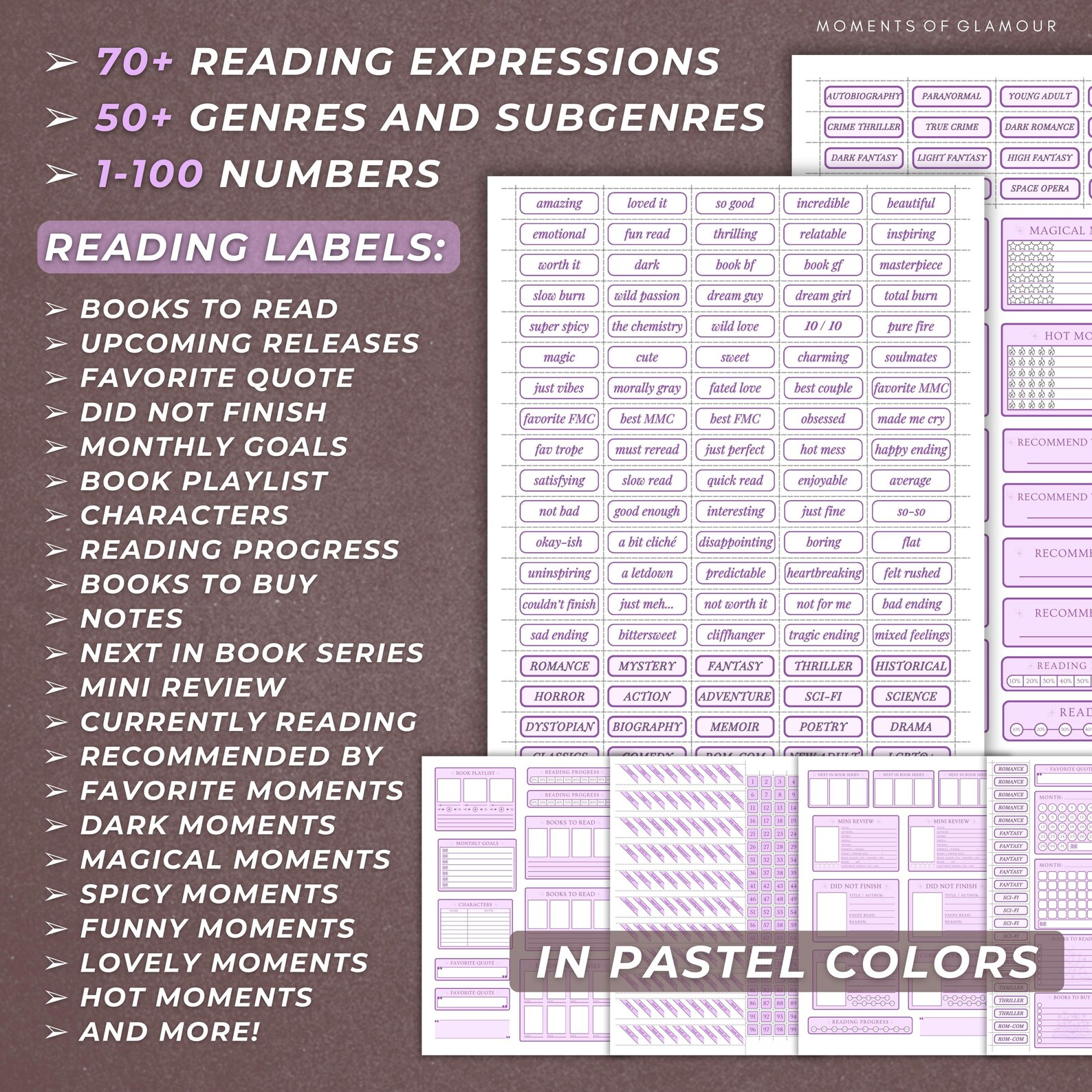 Printable Reading Sticker Bundle Rating Sticker Journal Reading Sticker ...