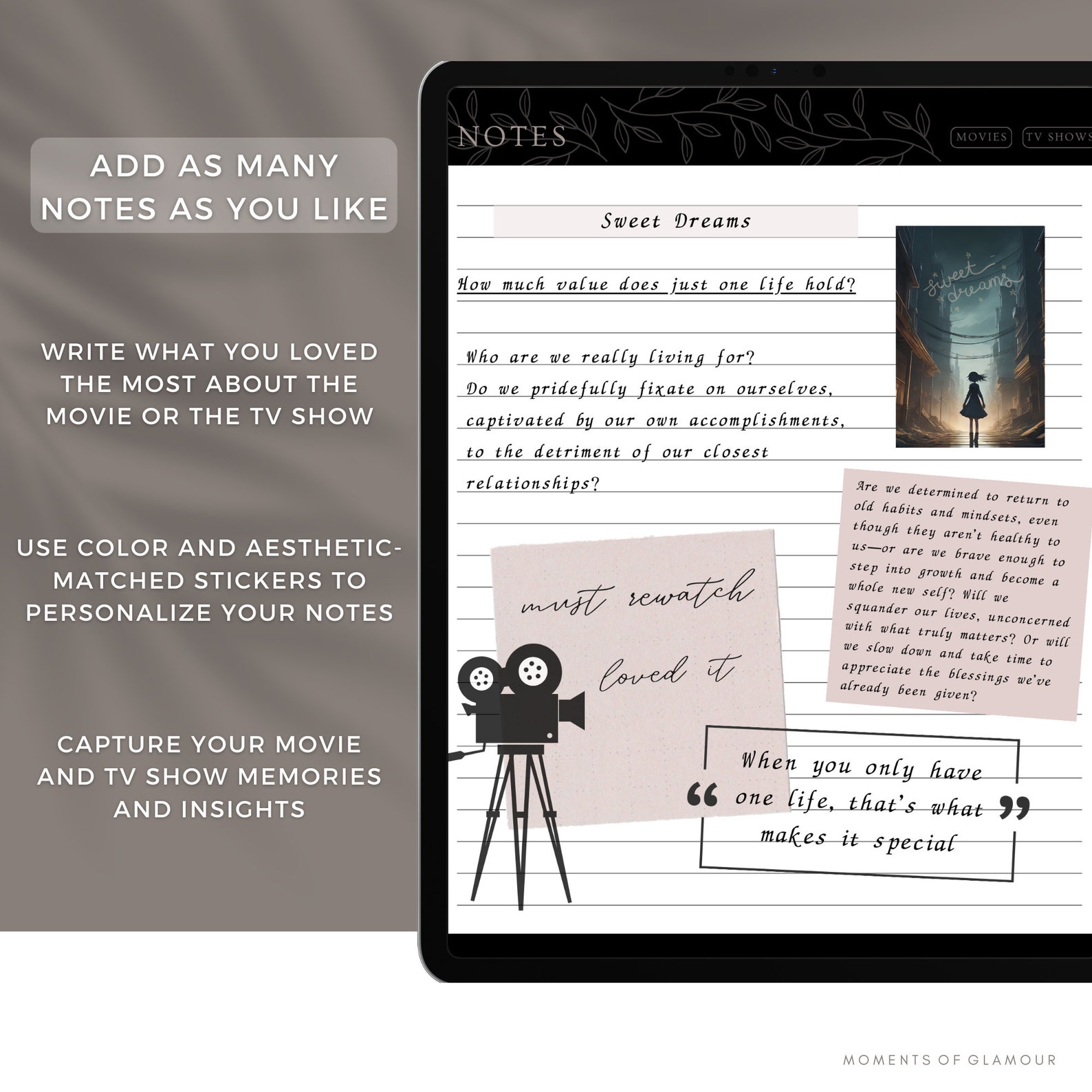 Movie Logging Journal for Film Rating Logbook for Movie Review Template ...