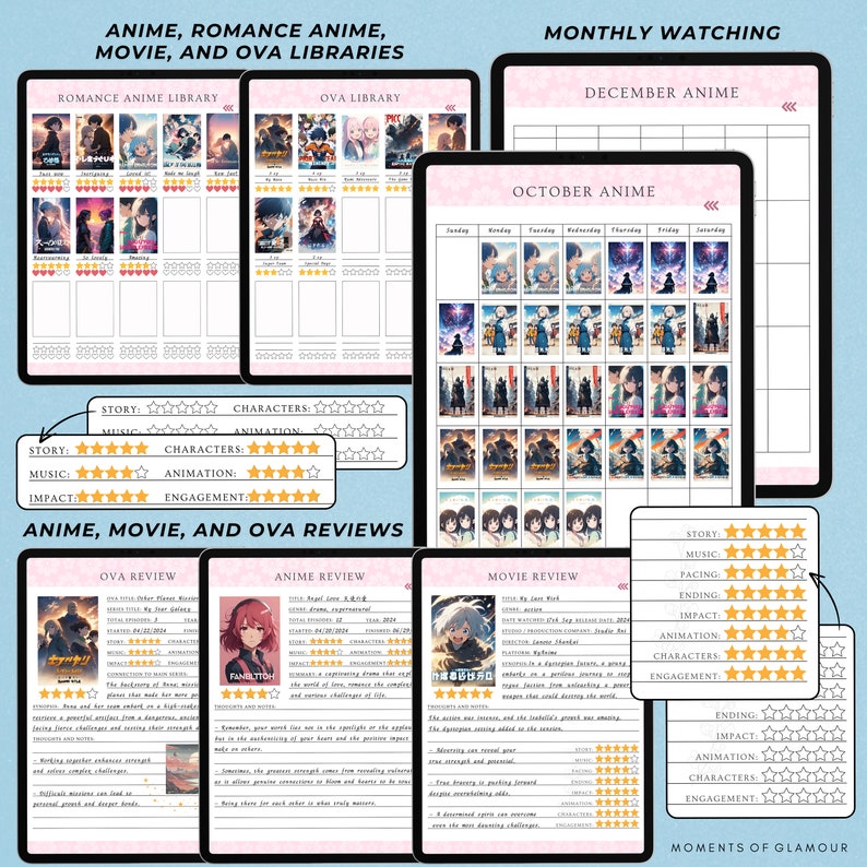 Anime Journal for Episode Tracking Anime Notebook Digital Anime Series ...