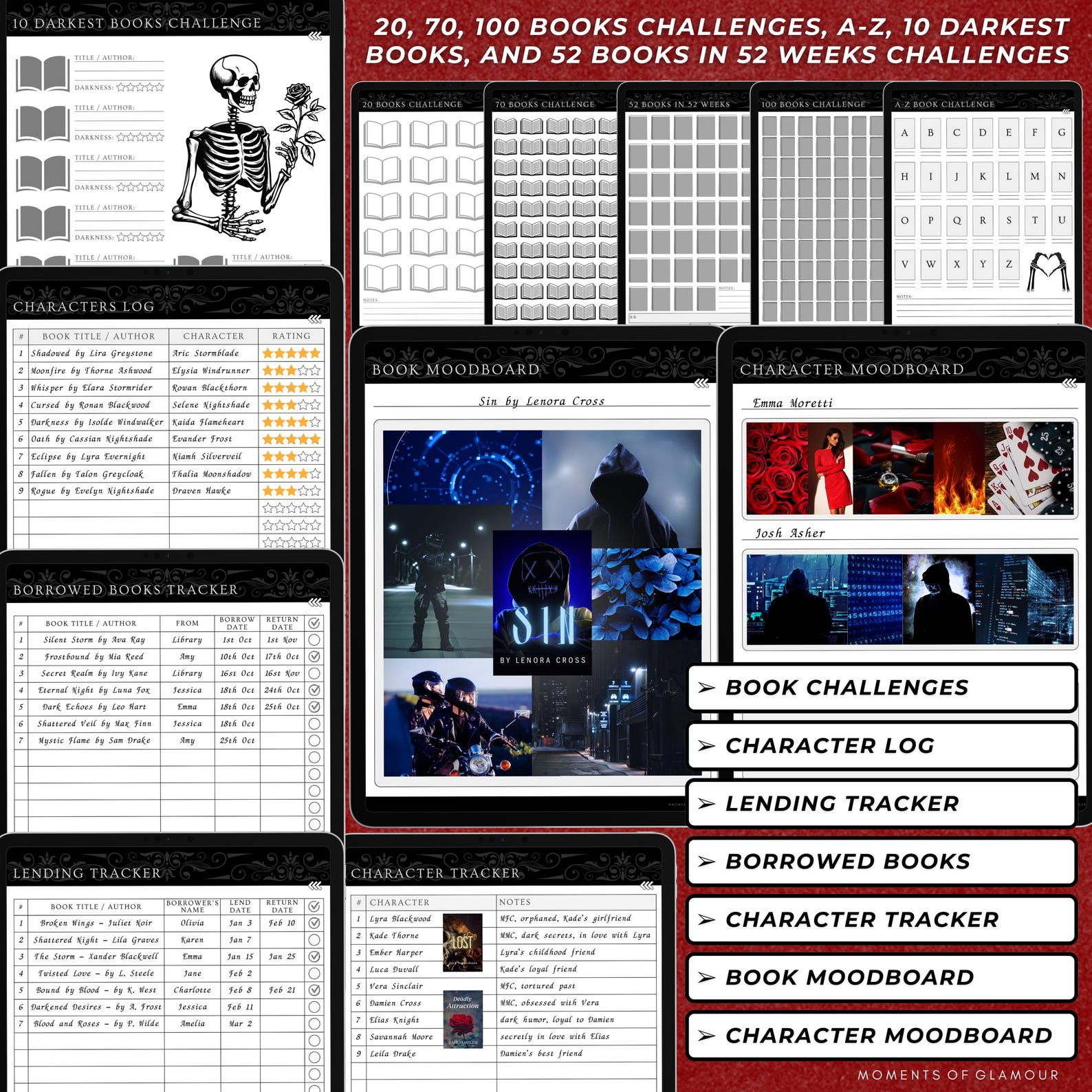 Smutty Book Club Reading Journal Digital for Smut Reader Log Dark Spicy ...