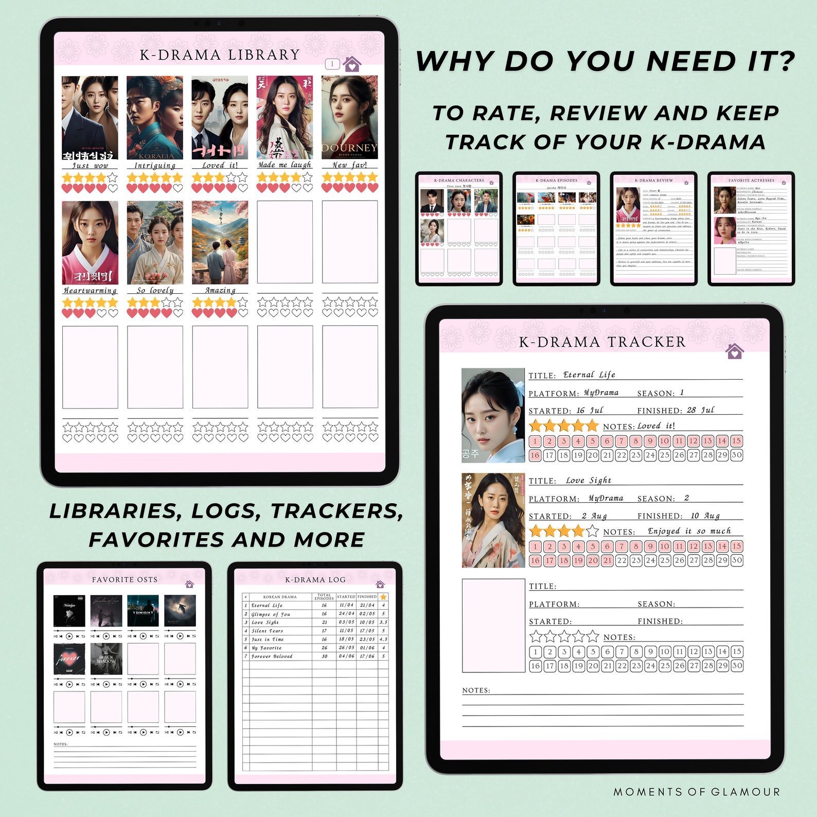 Kdrama Journal for Show Tracking Digital Logbook for Asian Drama ...