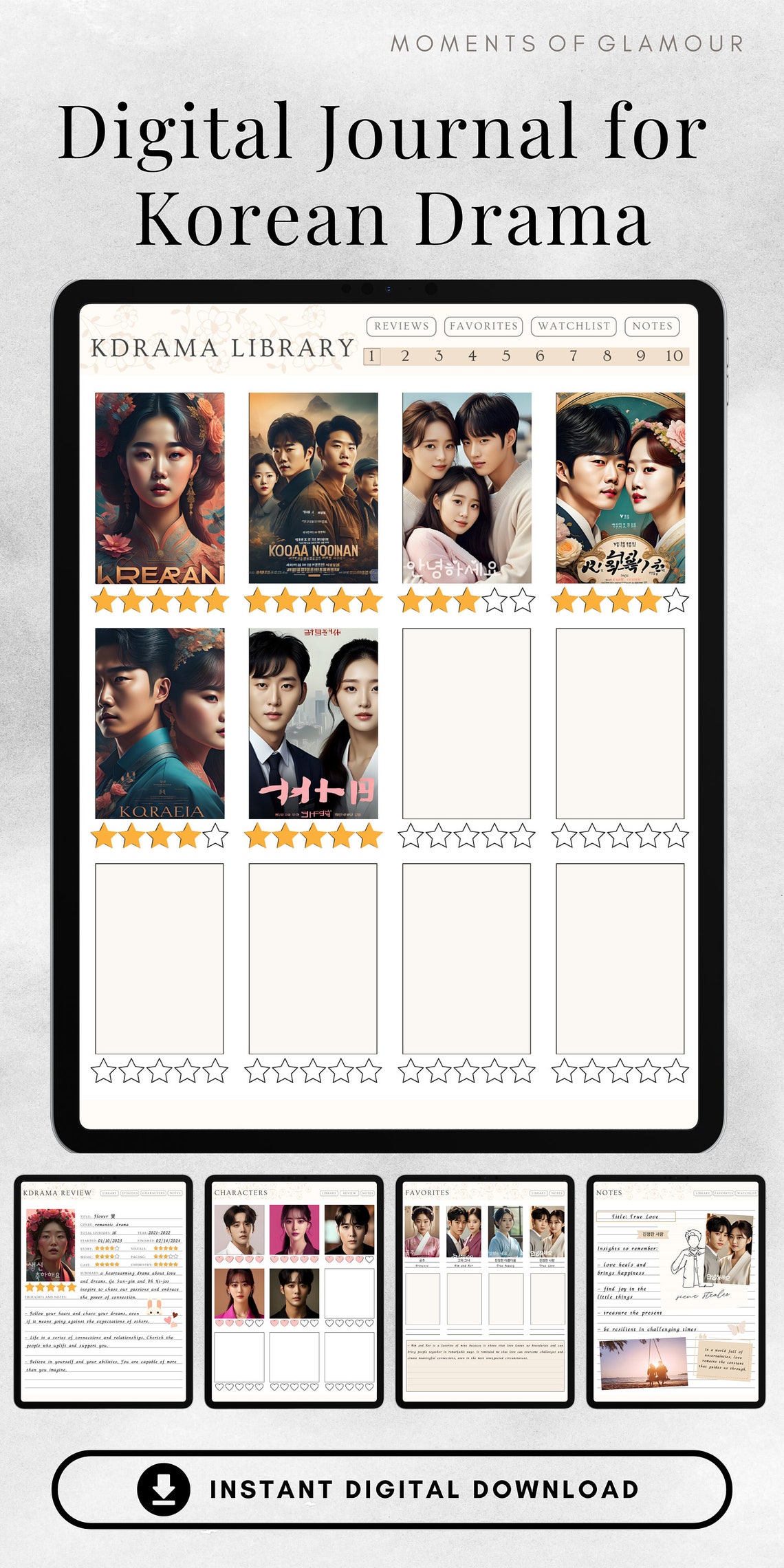 Drama Watching Log for Favorite Show Watching Journal for TV Drama ...