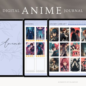 Digital Anime Journal Template Anime Checklist Anime Watchlist Digital ...