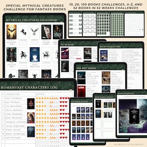 Fantasy Reading Journal Digital Book Journal Romantasy Reader Planner ...