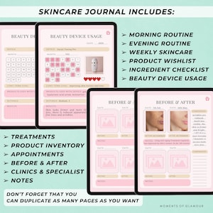 Skincare Digital Journal Skin Care Routine Tracker Digital Skincare ...