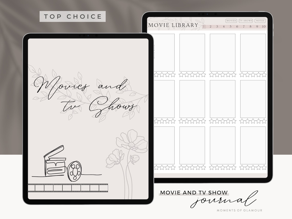 Movie Journal Digital Planner for Movies & TV Shows iPad Movie ...