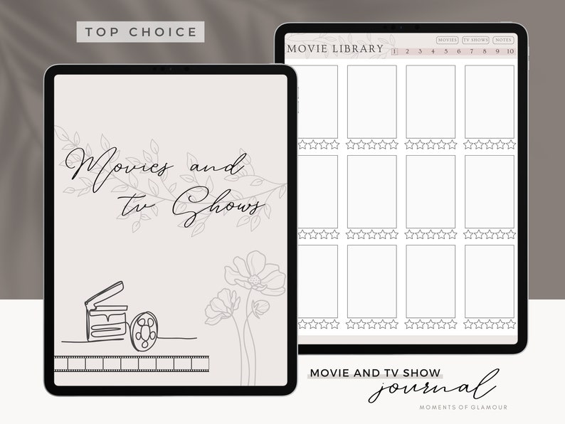 Movie Journal Digital Planner for Movies & TV Shows iPad Movie ...