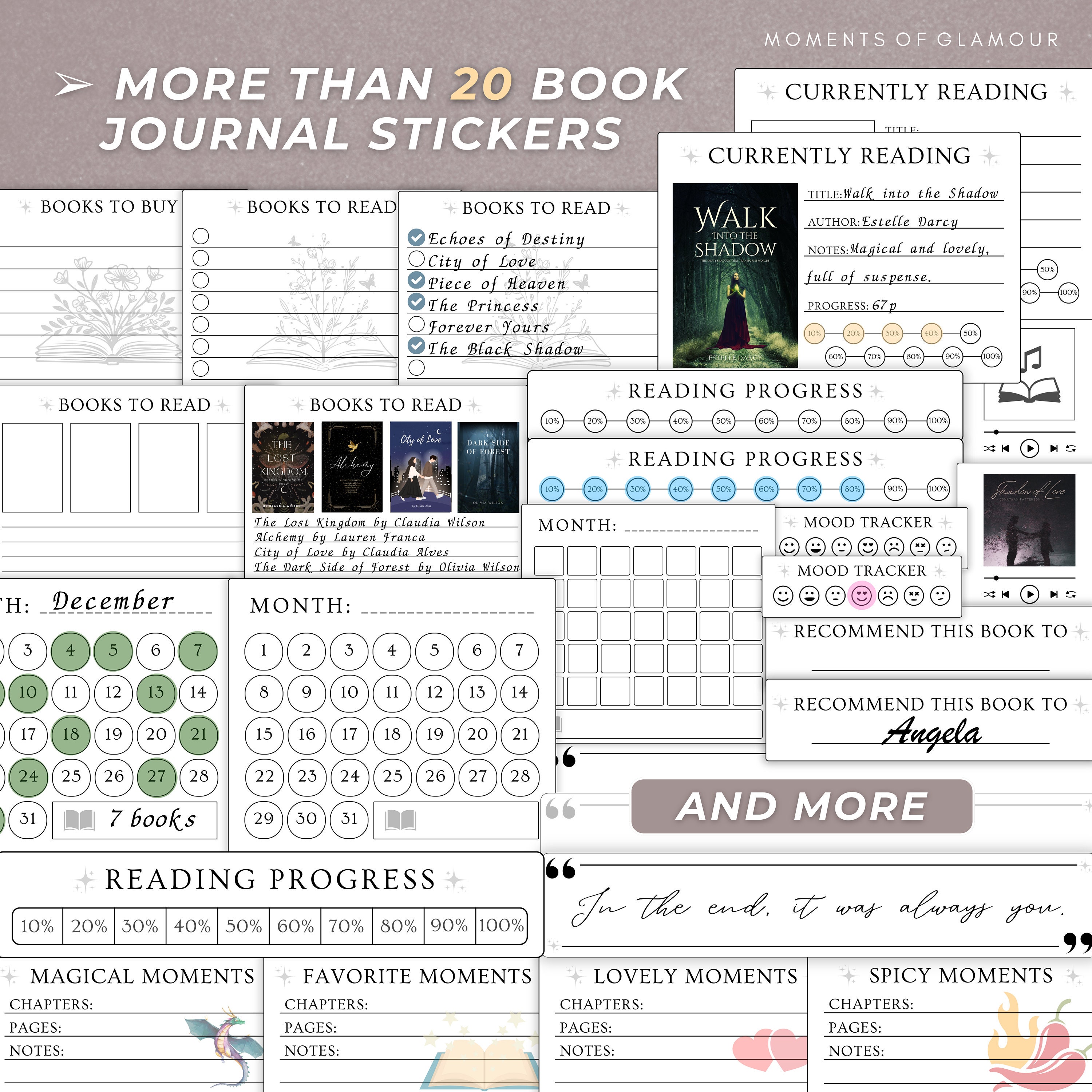 Rating Sticker for Reading Journal Digital Sticker Bundle Png Reader ...