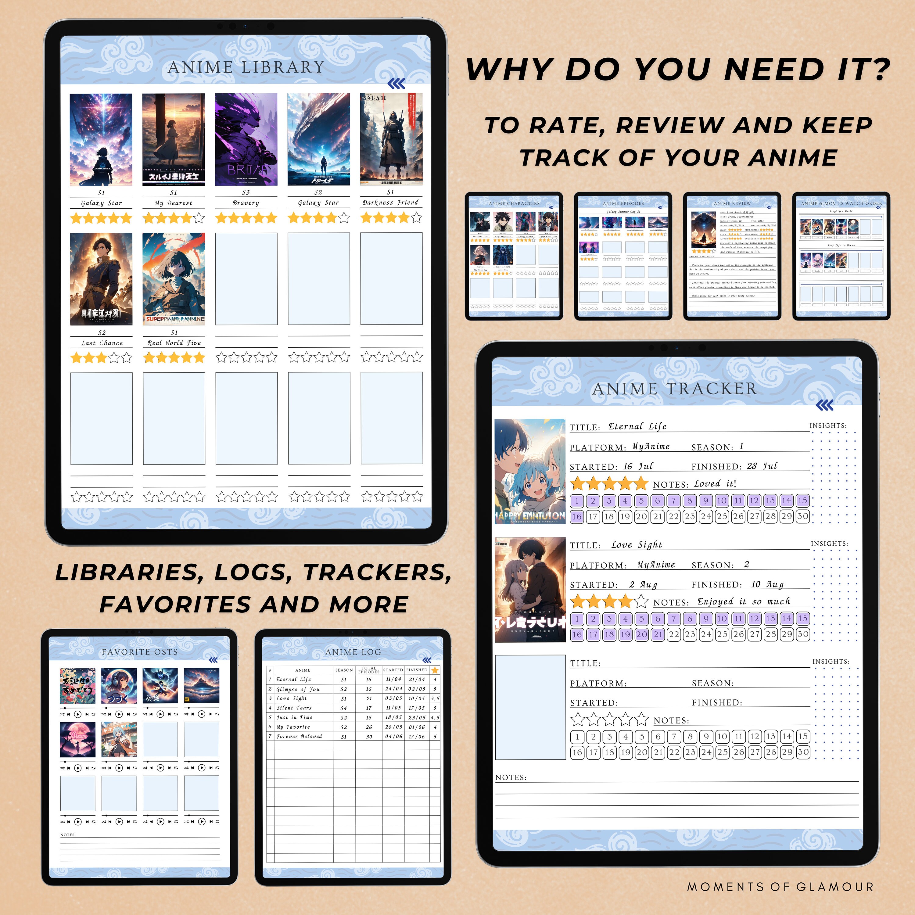 Anime Planner for Series Tracking Anime Notebook for Anime Lover Gift ...