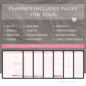 Dream Life Daily Planning Template for Goal Setting Digital Planner for ...