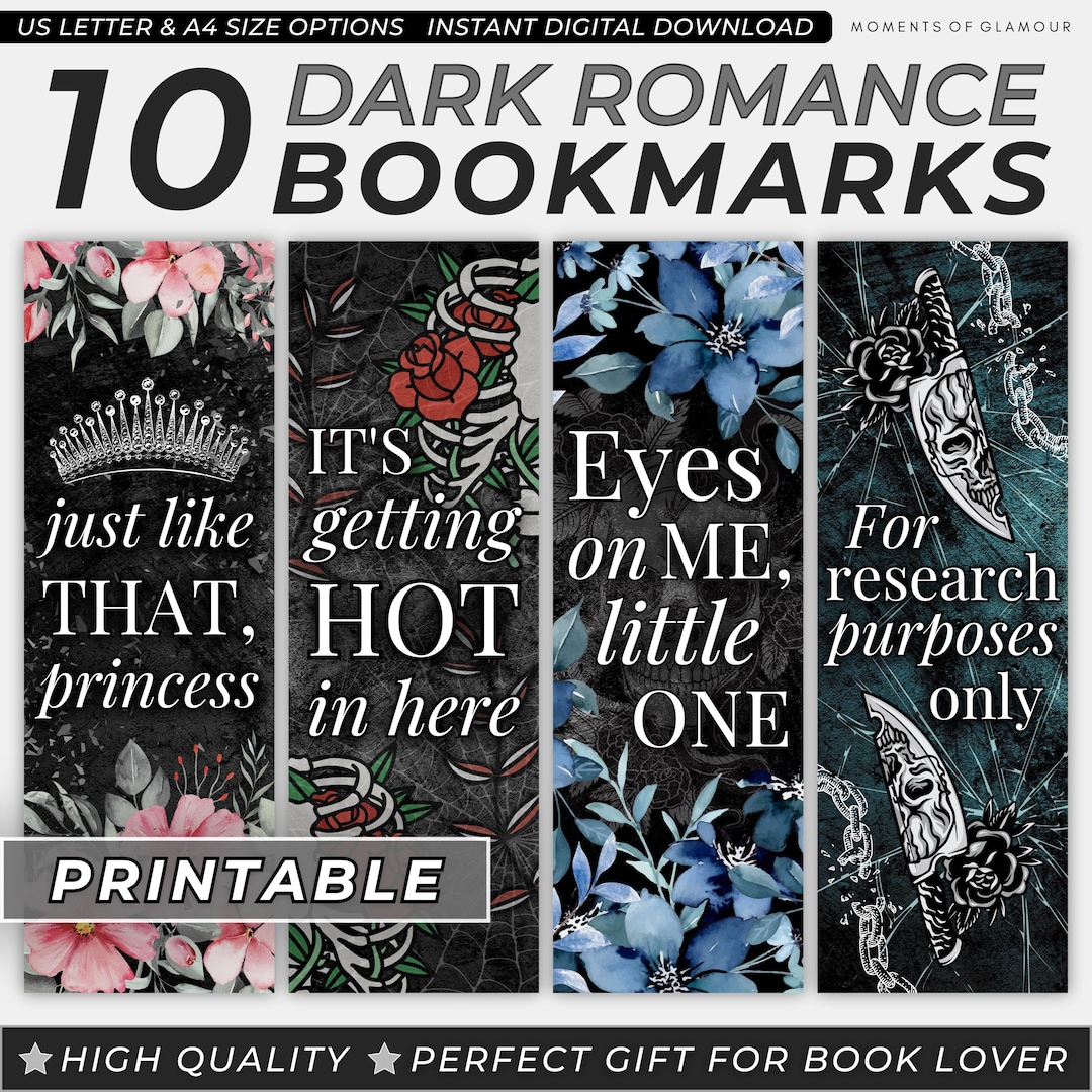 Dark Romance Bookmark Printable Bookish Bookmark for Smut Reader Gift ...