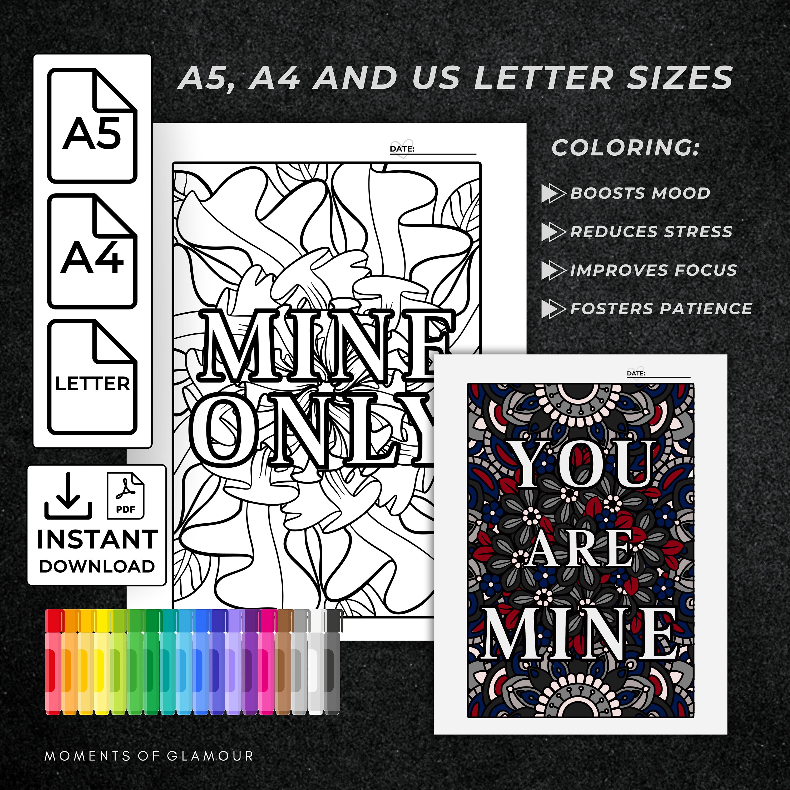Romance Book Coloring Page for Adult Spicy Coloring Sheet for Smut ...