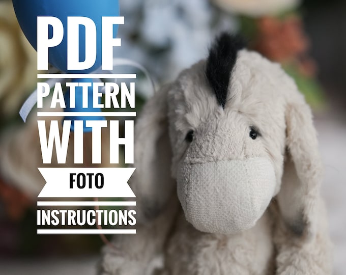 Sewing Pattern Donkey PDF Handmade Teddy Donkey Plush Toys Stuffed ...