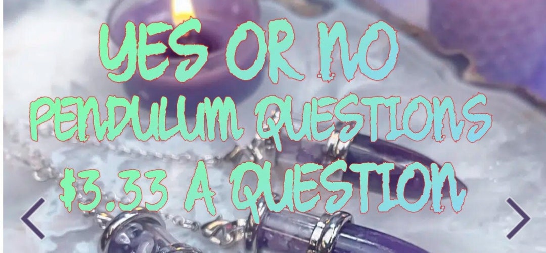 Yes/no Pendulum Question. (same Day) - Etsy