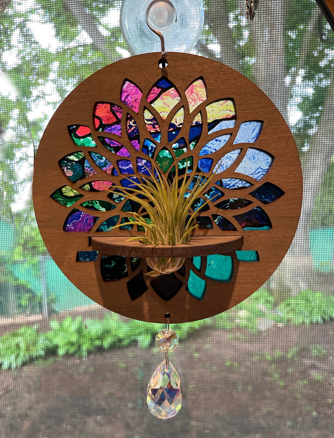 Mosaic Floral Air Plant Holder and Sun Catcher - Etsy