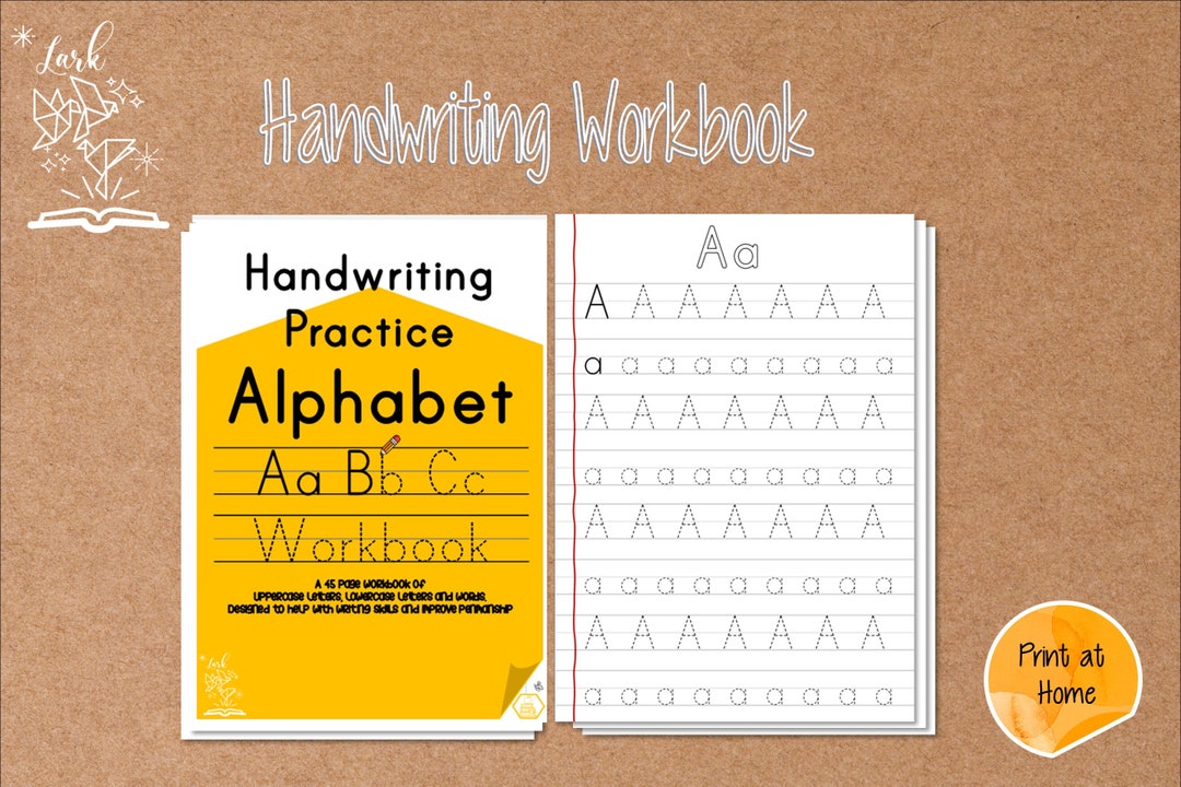 45 Page Handwriting Practice Alphabet Workbook - Etsy