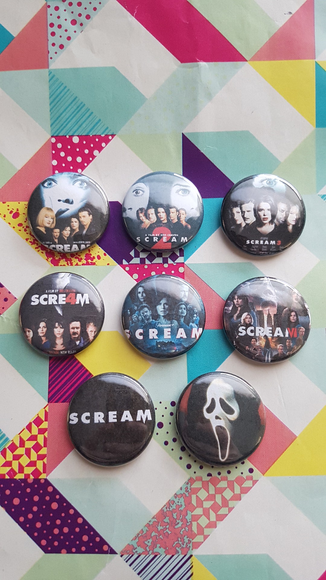SCREAM 1 Characters, Scream Movie Covers One Inch Pin or Magnets Set ...
