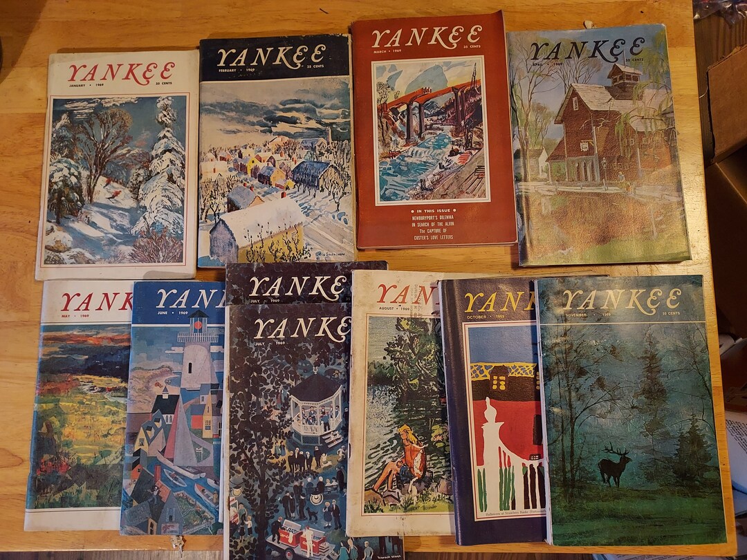 Lot of 11 Vintage YANKEE Magazine 1969 new England Spotlight - Etsy