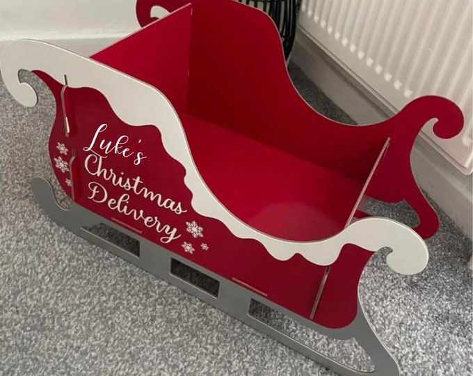 Personalised Santa Sleigh Present Box Christmas Eve - Etsy UK
