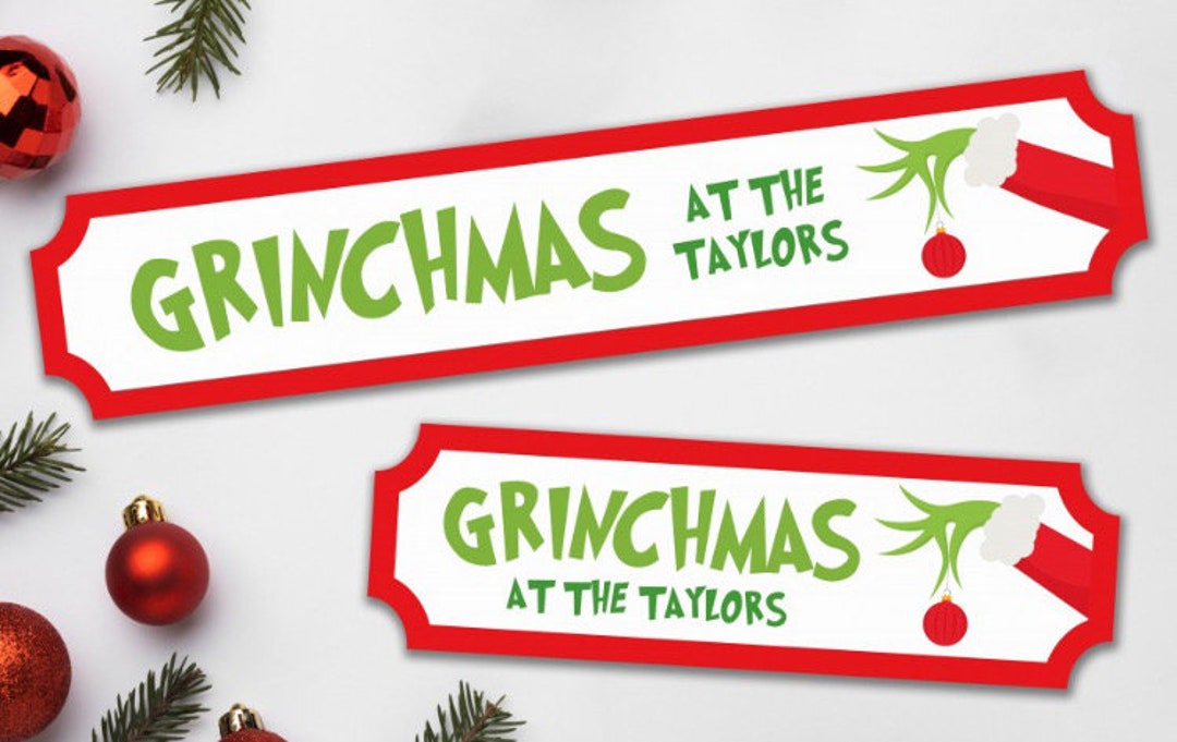 Personalised Grinch Mas Street Sign - Etsy