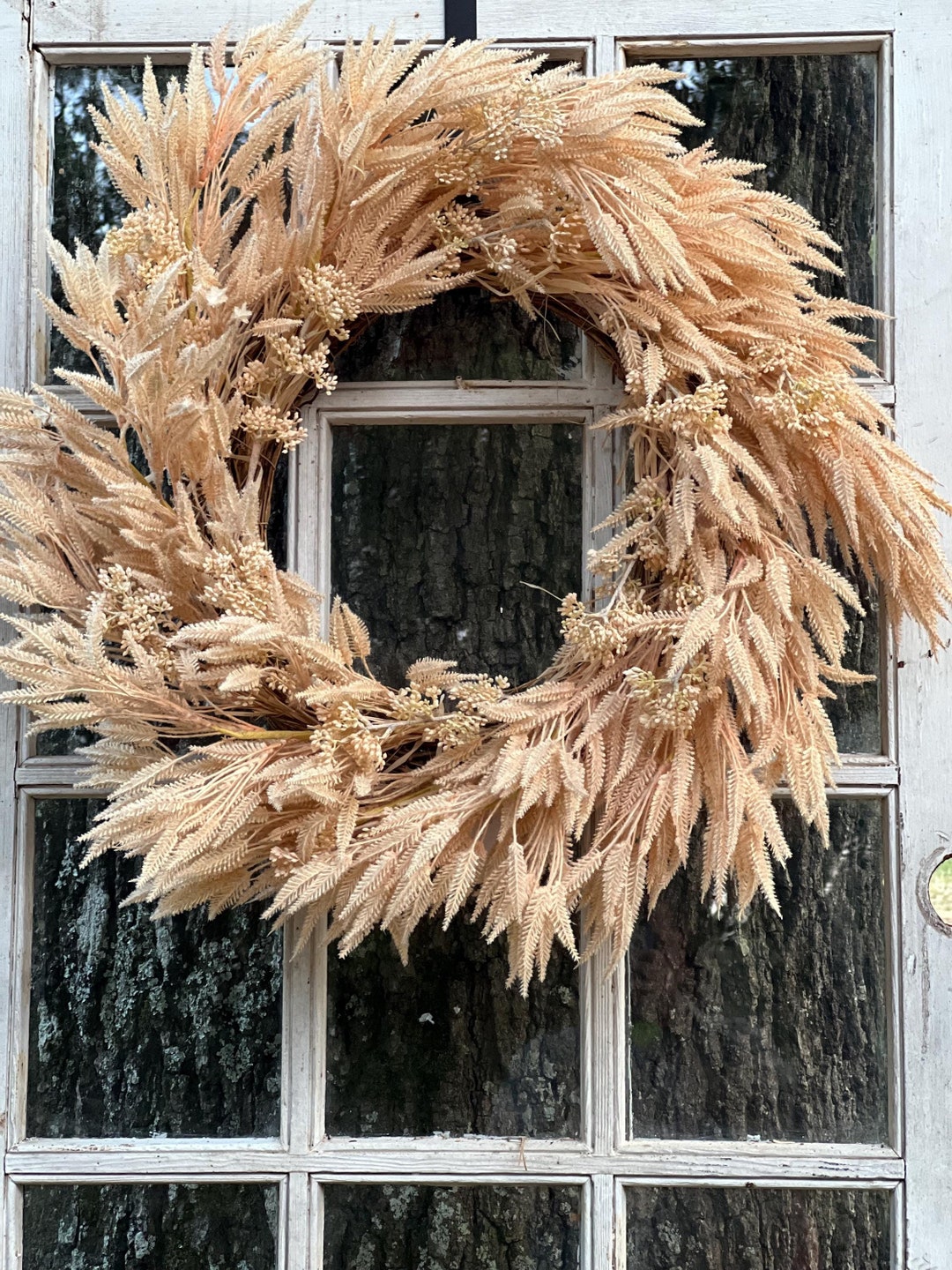 Wheat Wreath: Luxurious Fall Decor, 28 Inch - Etsy