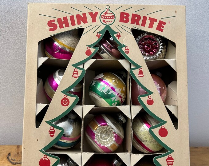 Shiny Brites 12 Medium Ornaments Etsy