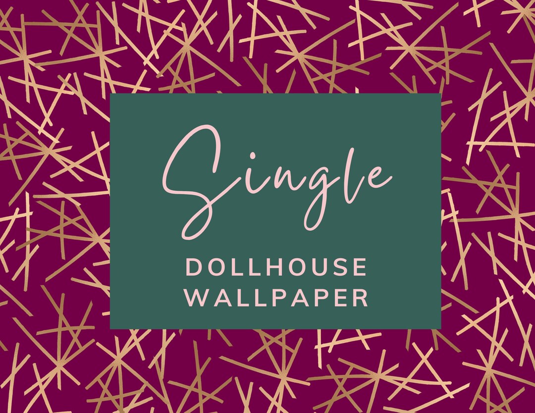Dollhouse Berry Pink and Gold Wallpaper 1:12 Download Printable ...