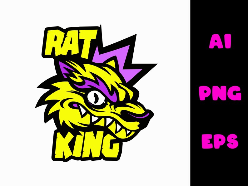 Rat King Cartoon Clipart Vector Horror Funny Illustration AI - Etsy