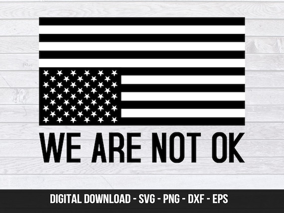 Black And White American Flag Upside Down